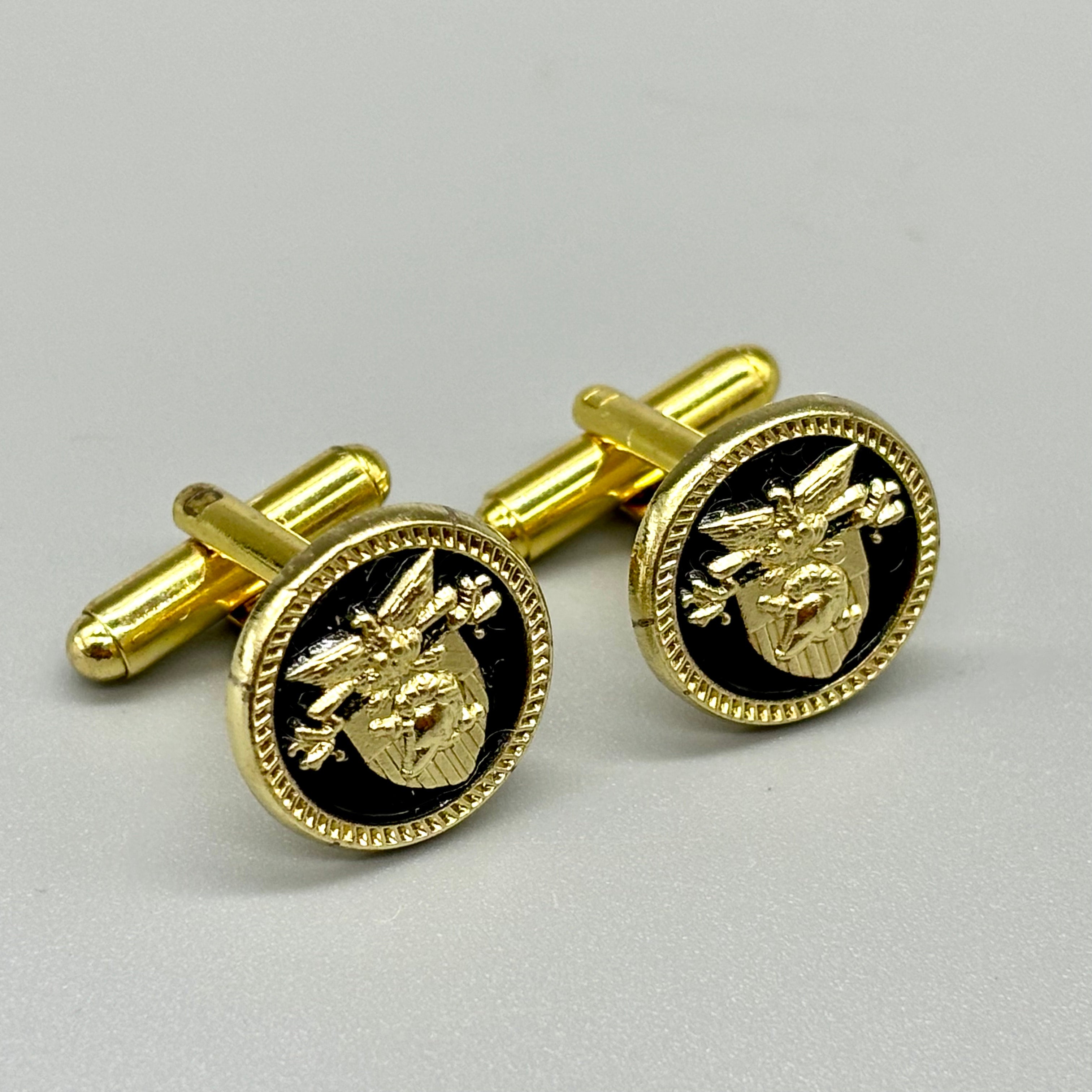 Cuff Links: Black and Gold USMA Crest by Creative Military Designs ...
