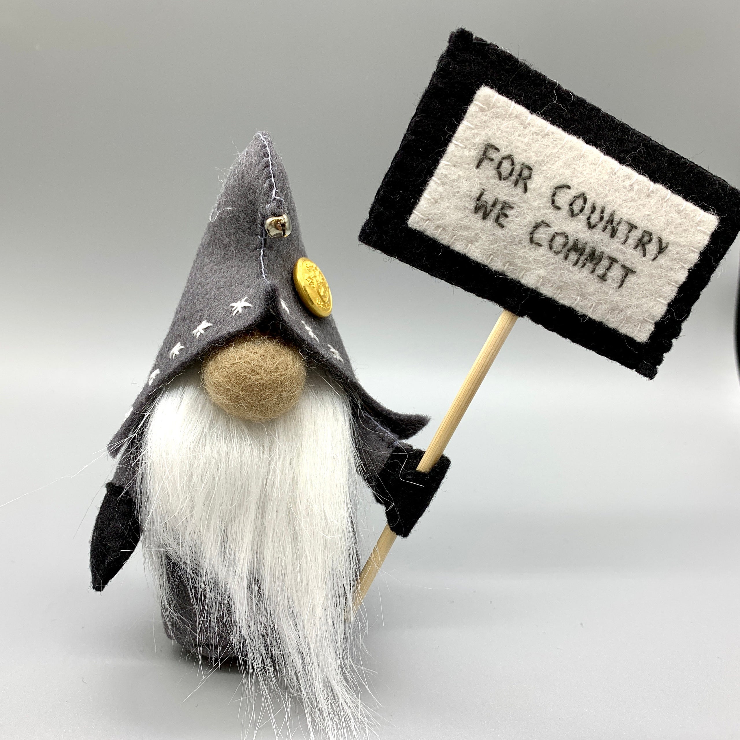 Cadet Gnome With 2026 Motto Sign “For Country We Commit” + USMA Button ...